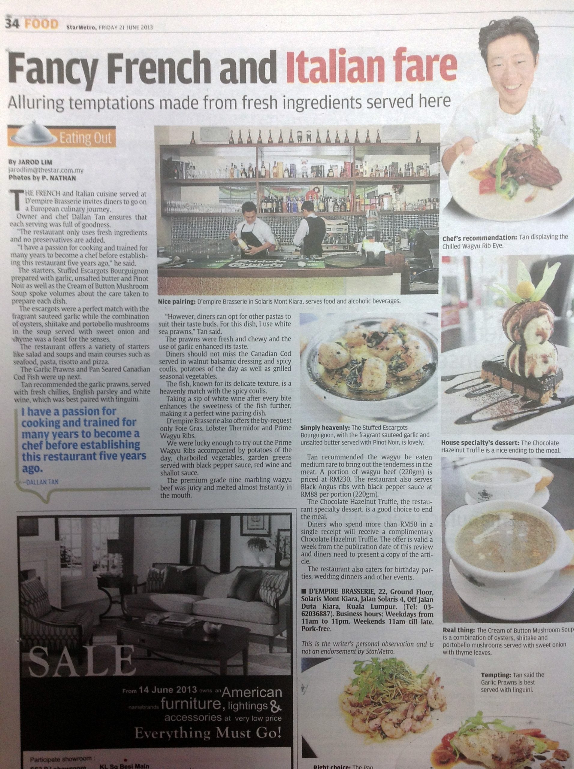 Media Press – Award Winning Best Steak In KL @ D Empire Pavilion KL