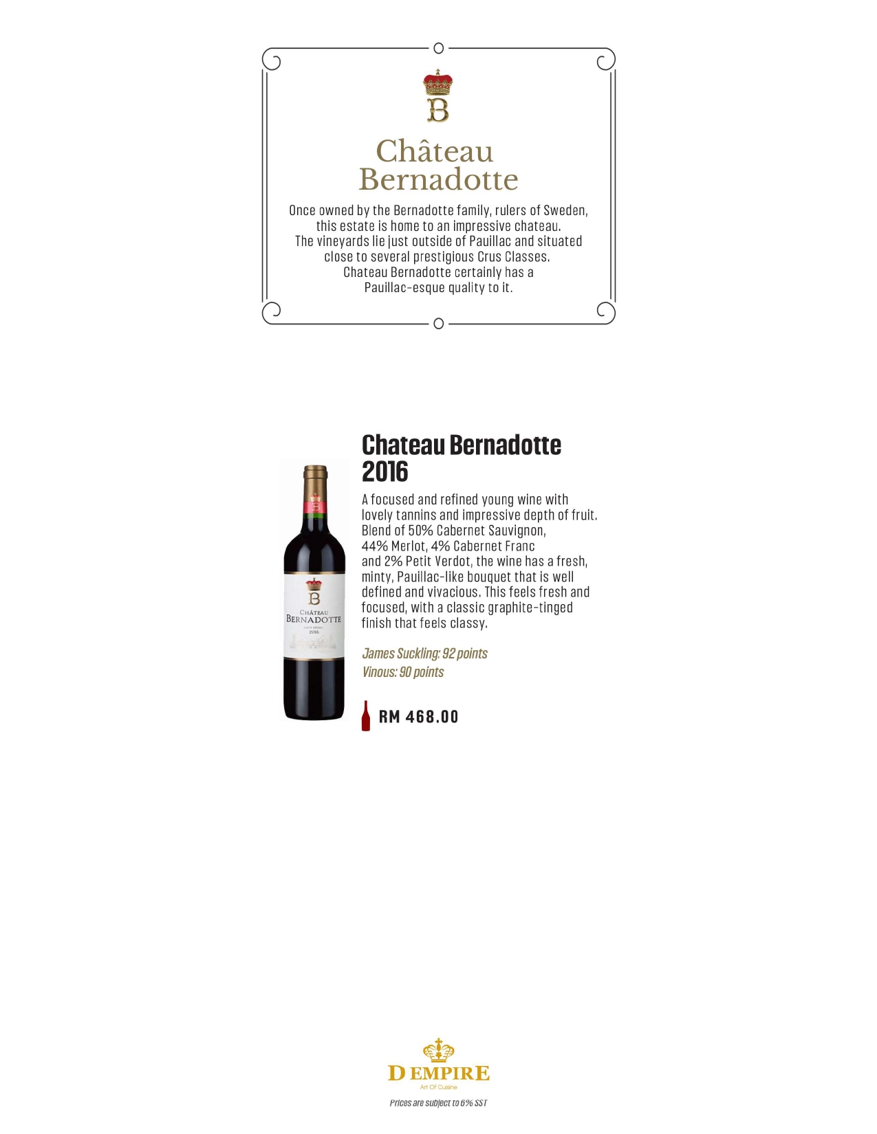 Wine List – Award Winning Best Steak In KL @ D Empire Pavilion KL