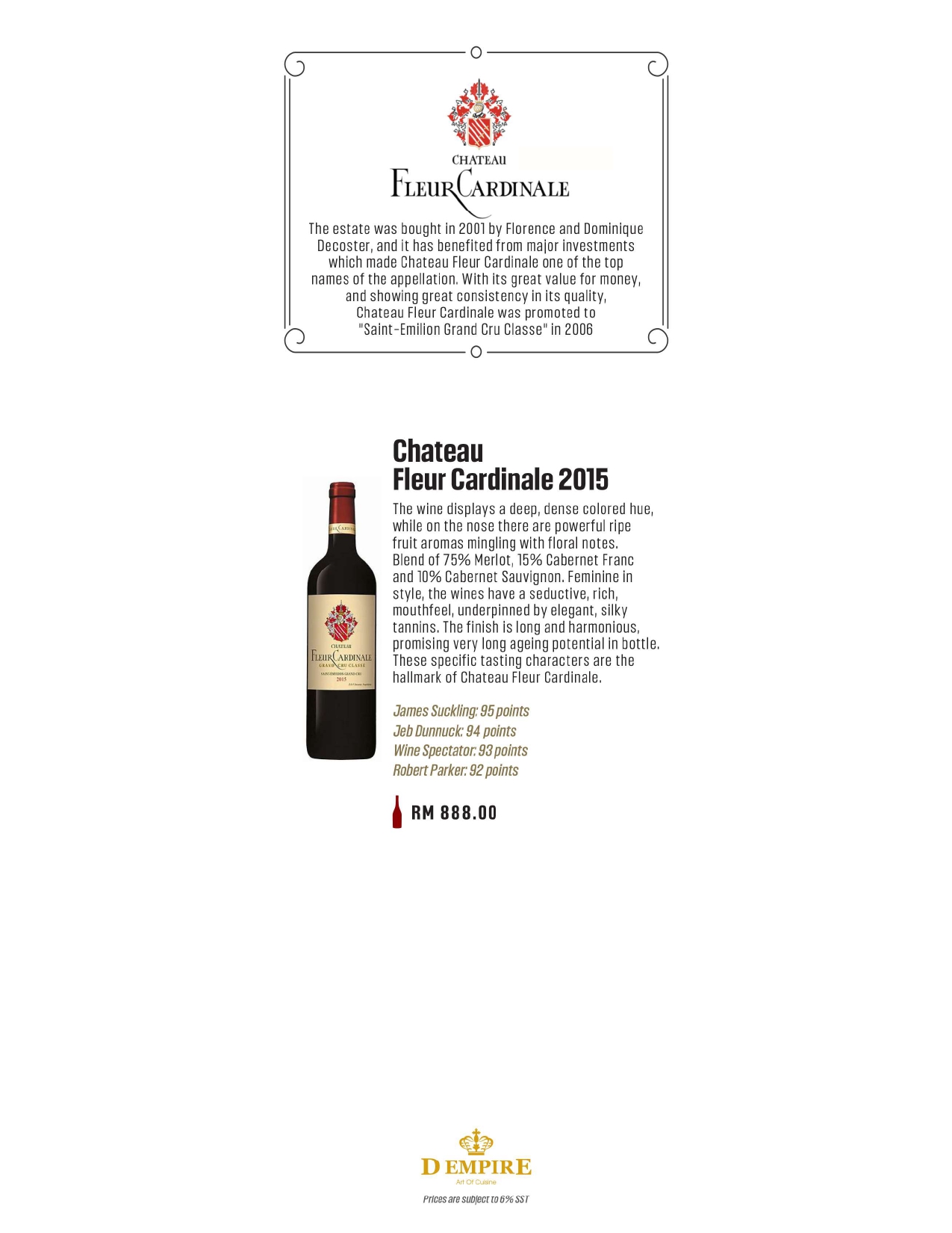 Wine List – Award Winning Best Steak In KL @ D Empire Pavilion KL